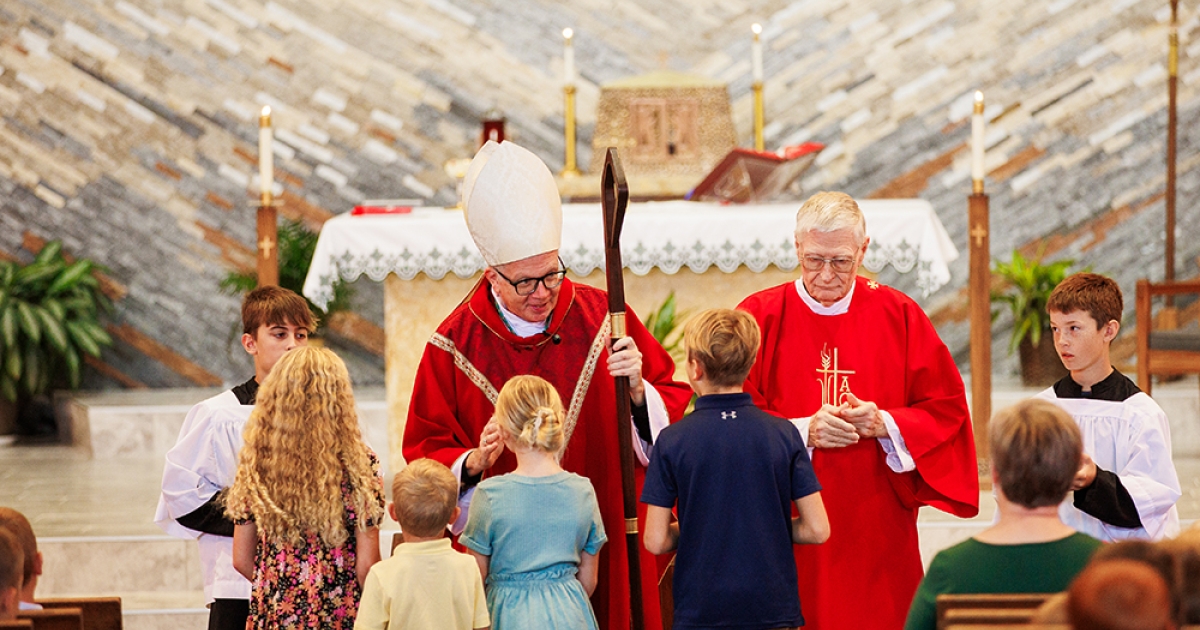 Students gather with Bishop Hying for pastorate-wide Mass | Diocese of ...